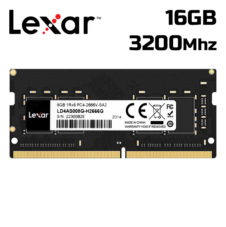 זכרון למחשב נייד Lexar DDR4 SODIMM 16GB 3200MHz