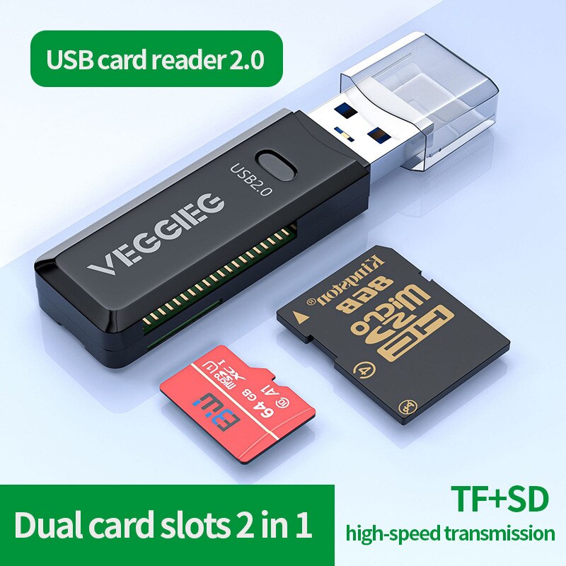 קורא כרטיסים Veggieg USB 2.0 SD-MicroSD